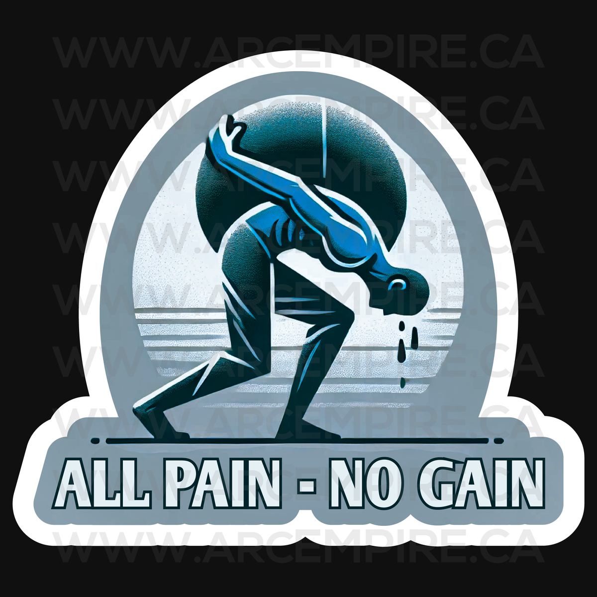 “All Pain - No Gain” Sticker — Arc Empire