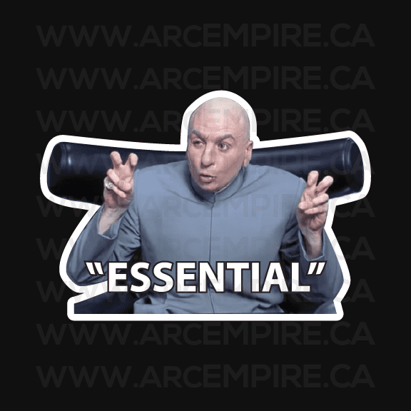 "Essential" Dr. Evil Quotation Sticker — Arc Empire